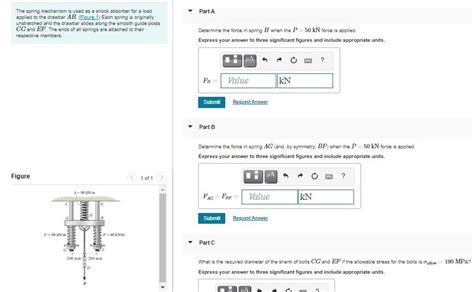 Solved Part A The Spring Mechanism Is Used As A Shock Chegg