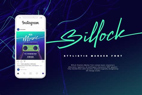 Billock Script Font Design Cuts