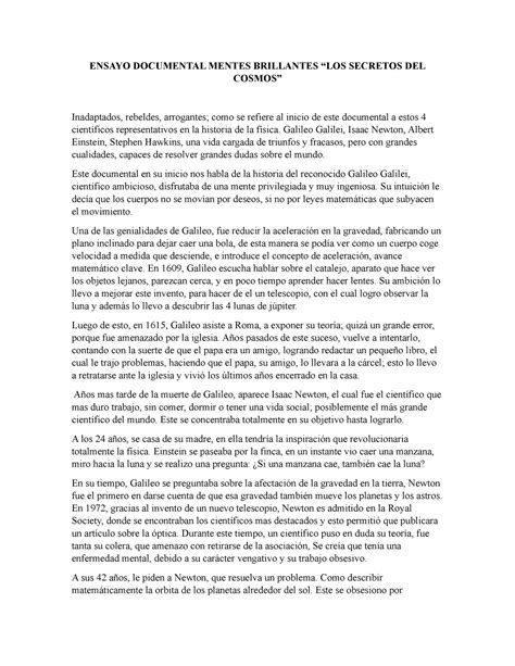 Mentes Brillantes Resumen Del Documental