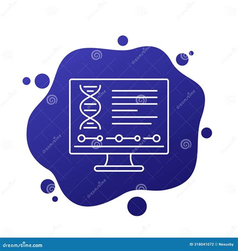 bioinformatics line icon with a dna vector stock vector illustration
