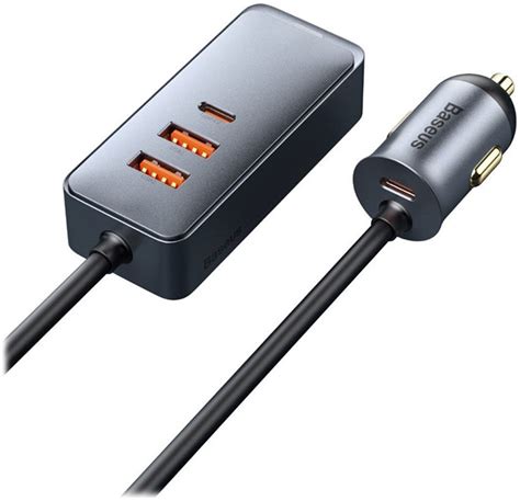 Baseus Auto Snellader 120w Met 2 Usb En 2 Usb C Fast Charge Poorten 1 5