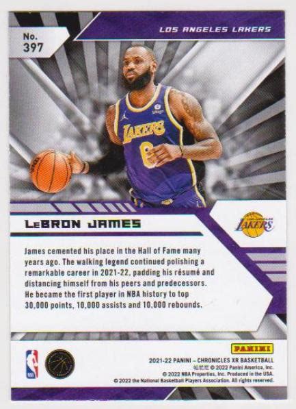 Lebron James 2021 22 Panini Chronicles XR 397 Card Property Room