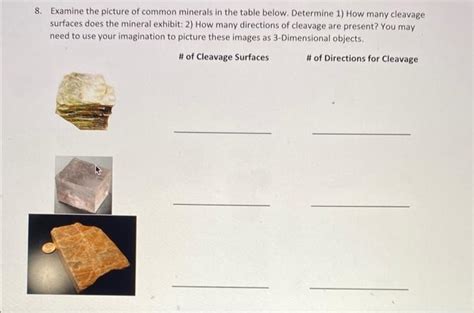 Solved 8 Examine The Picture Of Common Minerals In The
