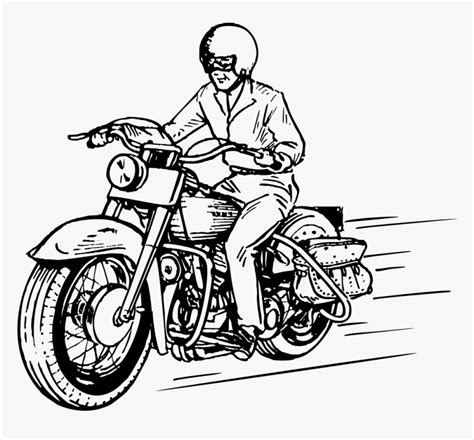 Motorbike Clipart Black And White Outline