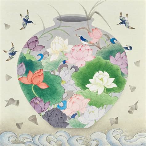 Vase Of Happiness 김경희 On Instagram 민화페어때 작업했던 화병도를 작품사진 촬영을 다시했어요 다시
