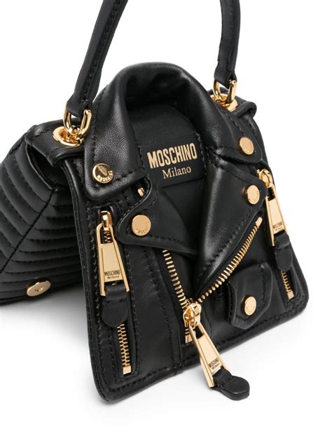 Moschino Biker Leather Tote Bag Black Farfetch