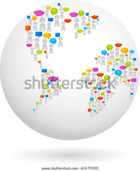 Globe Made Abstract Figures Speech Bubbles Stock Vector Royalty Free