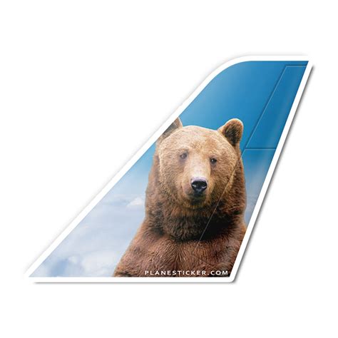 Frontier Airlines Grizwald Tail Plane Sticker