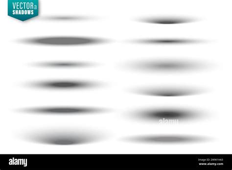 Realistic Shadow Effect Round Shadows Collection Isolated On White