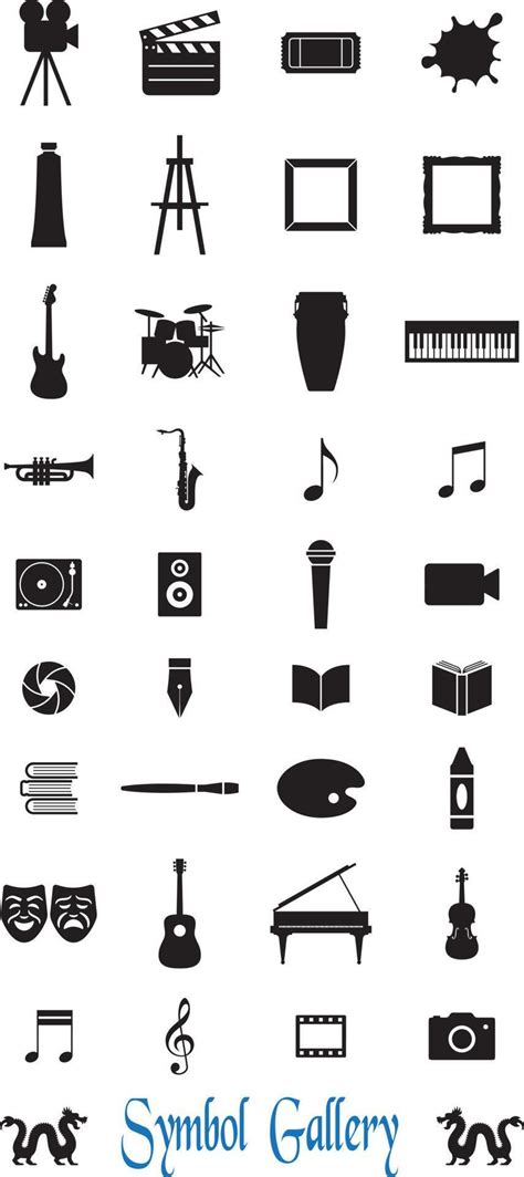 Arts Icons And Symbols Free Vector 22793875 Vector Art At Vecteezy