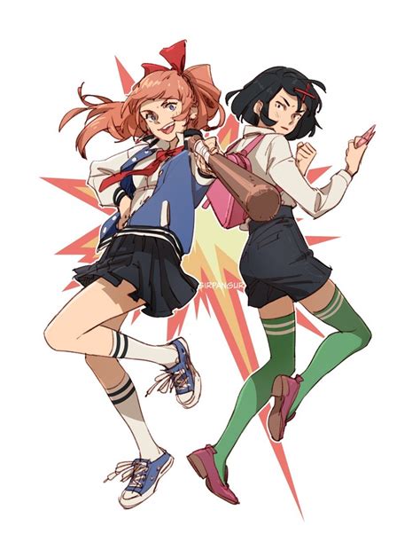Kyoko And Misako Kunio Kun Series And 1 More Drawn By Ninavakueva