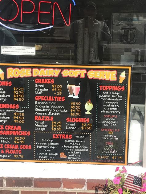 Menu At Rose Dairy Restaurant Cheshire
