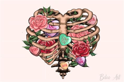 Skeleton Heart Valentine Png Graphic By Beleo Art · Creative Fabrica
