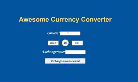 Currency Converter Using HTML CSS JavaScript Source Code