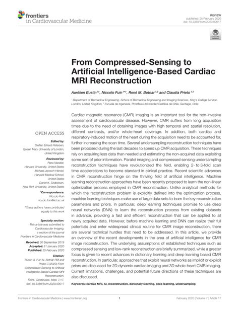 pdf from compressed sensing to artificial intelligence based cardiac