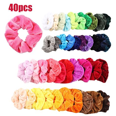 40 20Pcs Scrunchy Hair Ties Ropes Ponytail Holder For Women Or Girls Hair Accessories Velvet