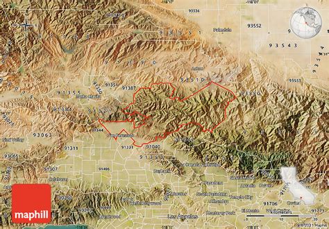 Satellite Map Of Zip Code 91342