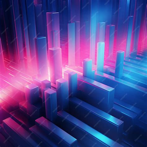 Premium Photo Dynamic Geometry Pink And Blue Illuminated Corrugated