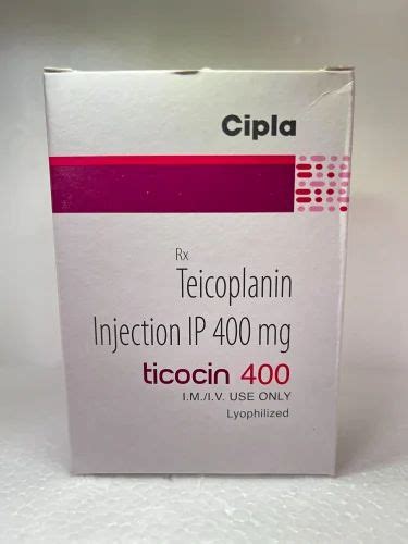 Ticocin 400 Mg Injection at Rs 740 piece टइकपलनन इजकशन in