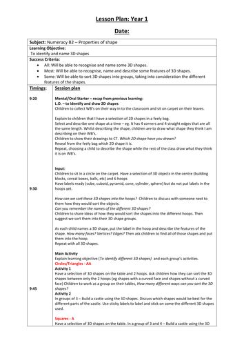 3d Shapes Second Grade Lesson Plans