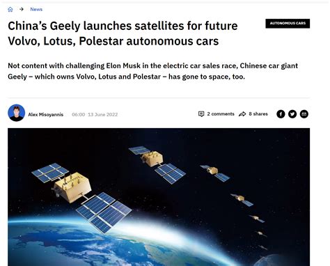 Chinas Geely Launches Satellites For Future Volvo Lotus Polestar