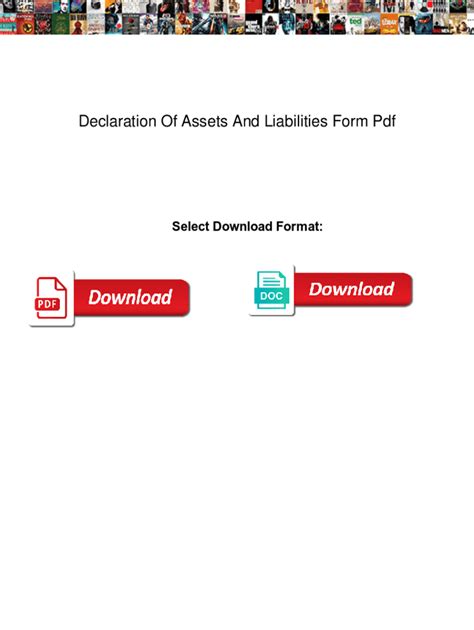 Fillable Online Declaration Of Assets And Liabilities Form Pdf