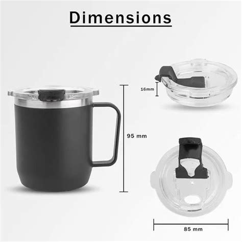 Printed Black Stainless Steel Coffee Mug For Office At Rs 249piece In