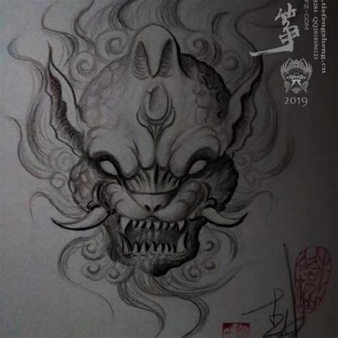 单色招财貔貅原创手稿纹身吧社区 纹身大咖