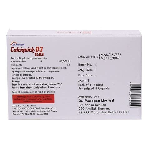 Calciquick D3 60k Uses Price Dosage Side Effects Substitute Buy Online