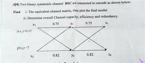 SOLVED 4Two Binary Symmetric Channel BSC Are Connected In Cascade As