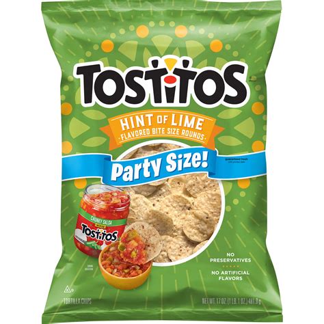 Tostitos Tortilla Chips Bite Size Rounds Hint Of Lime 17 Oz Bag