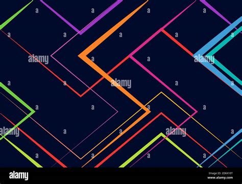 Modern Vivid Vibrant Geometric Structure Network Chaotic Jumble Of Straight Angular