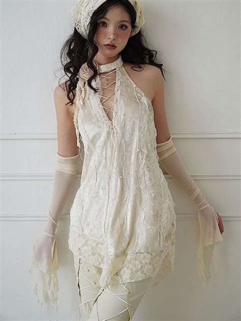 Sheer Ruffle Thin Long Asymmetry Arm Cover Arcana Archive