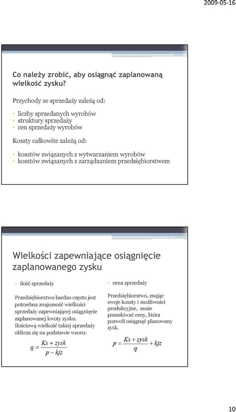 Analiza progu rentowności PDF Free Download