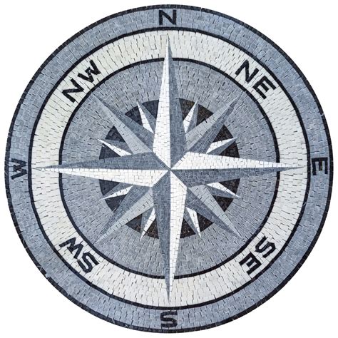 Handmade Compass Bathroom Tile Ideas Pool Tile Medallion Marble Mosaic Art Tile For Elegant