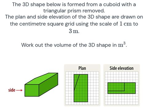 Solved The 3d Shape Below Is Formed From A Cuboid With A Triangular Prism Removed The Plan And
