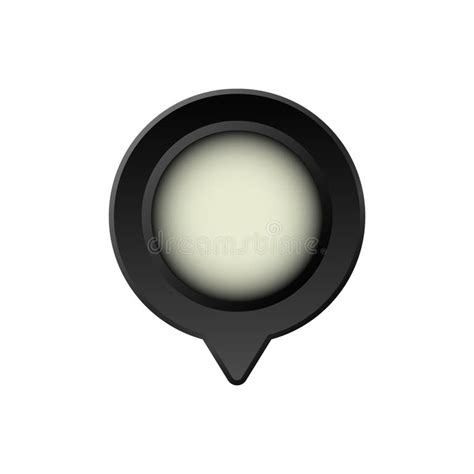 Simple Black Round Map Marker With White Center For Navigation And Location Indication Stock