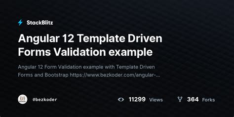 angular 12 template driven forms validation example stackblitz