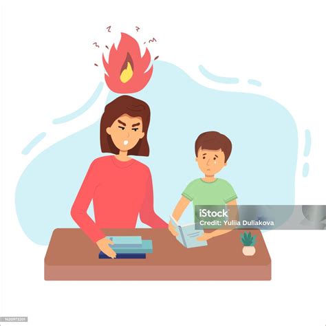 교육 개념 여성 교사는 서있는 동안 장난 꾸러기 여학생에게 화를 낸다 아이에게 비명을 지르는 벡터 플랫 일러스트레이션에 대한