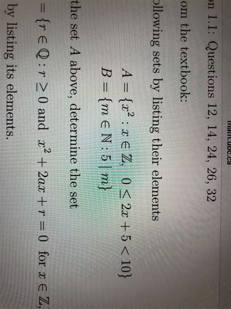 Solved Whats The Elements In The Set B Cant Really Chegg Com