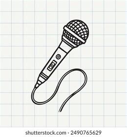 Microphone Doodle Icon Hand Drawn Sketch Stock Vector Royalty Free