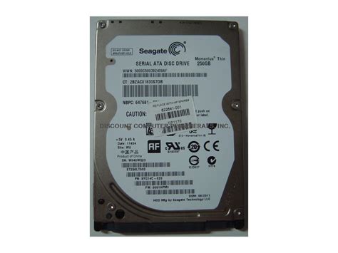 Seagate Momentus Thin ST250LT003 250GB 5400 RPM 16MB Cache SATA 3.0Gb/s ...