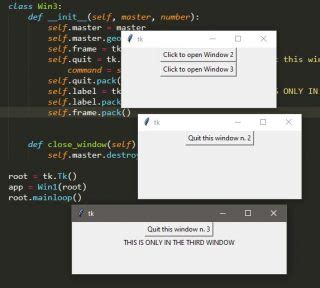 Create More Windows With Tkinter Python Programming