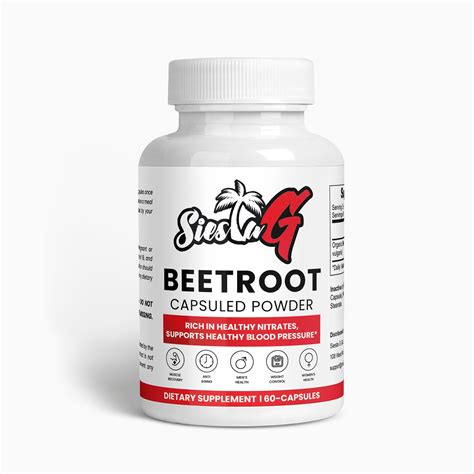Organic Beetroot Powder Capsules Siesta G Dispensary