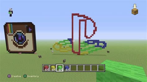 Minecraft Tutorials Building A Playstation Logo Pixel Art Youtube