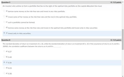 Solved 0 0 5 Points Question 5 An Investor Who Wishes To