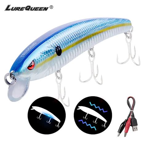 Cm G Jerkbait Electric Vibration LED Fishing Light Attractant Lure Twitching Bait