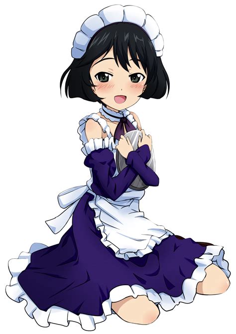 Safebooru 1girl D Animal Print Apron Black Eyes Black Hair Blue