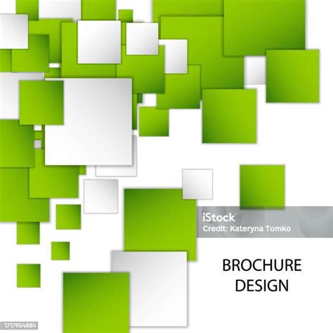 현대적인 템플릿 녹색과 회색 기하학적 사각형 패턴은 흰색 배경에 텍스트를 위한 공간이 있는 오버레이입니다 벡터 그림입니다 주연10회 0명에 대한 스톡 벡터 아트 및 기타