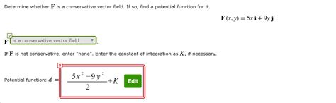 Solved Determine Whether F Is A Conservative Vector Field